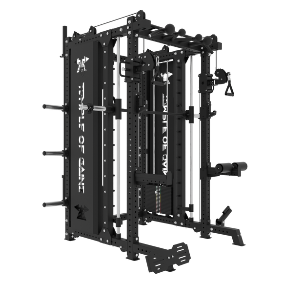 ALL-IN-ONE POWER RACK + FUNCTIONAL TRAINER + SMITH MACHINE – Temple of ...