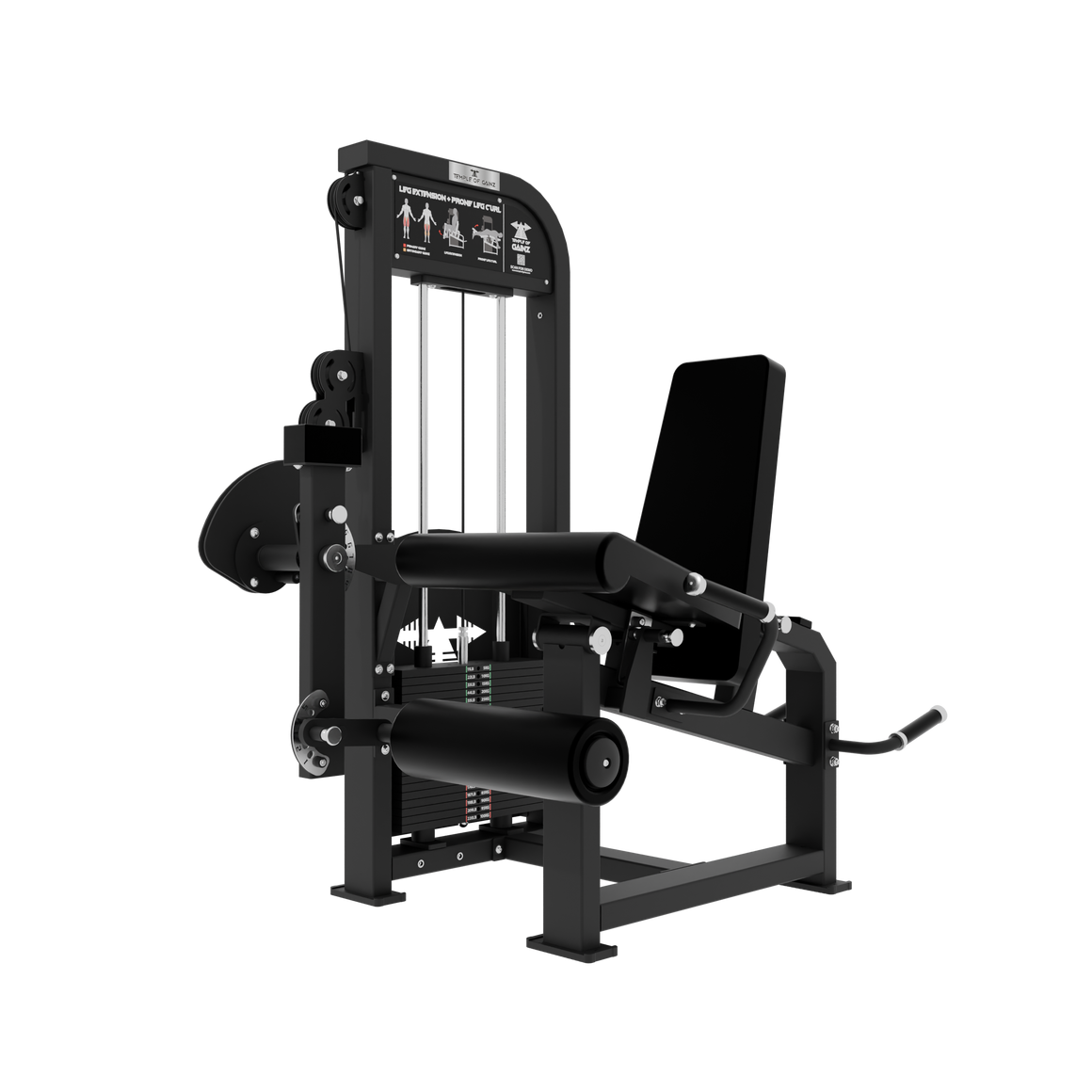 SELECTORIZED LEG EXTENSION + PRONE LEG CURL MACHINE VERSION 2 (120KGS ...