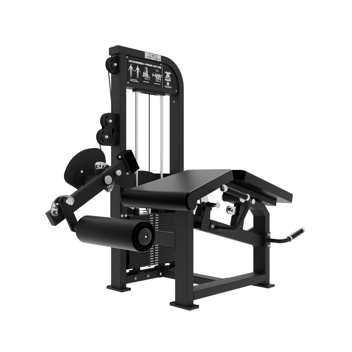 SELECTORIZED LEG EXTENSION + PRONE LEG CURL MACHINE VERSION 2 (120KGS ...