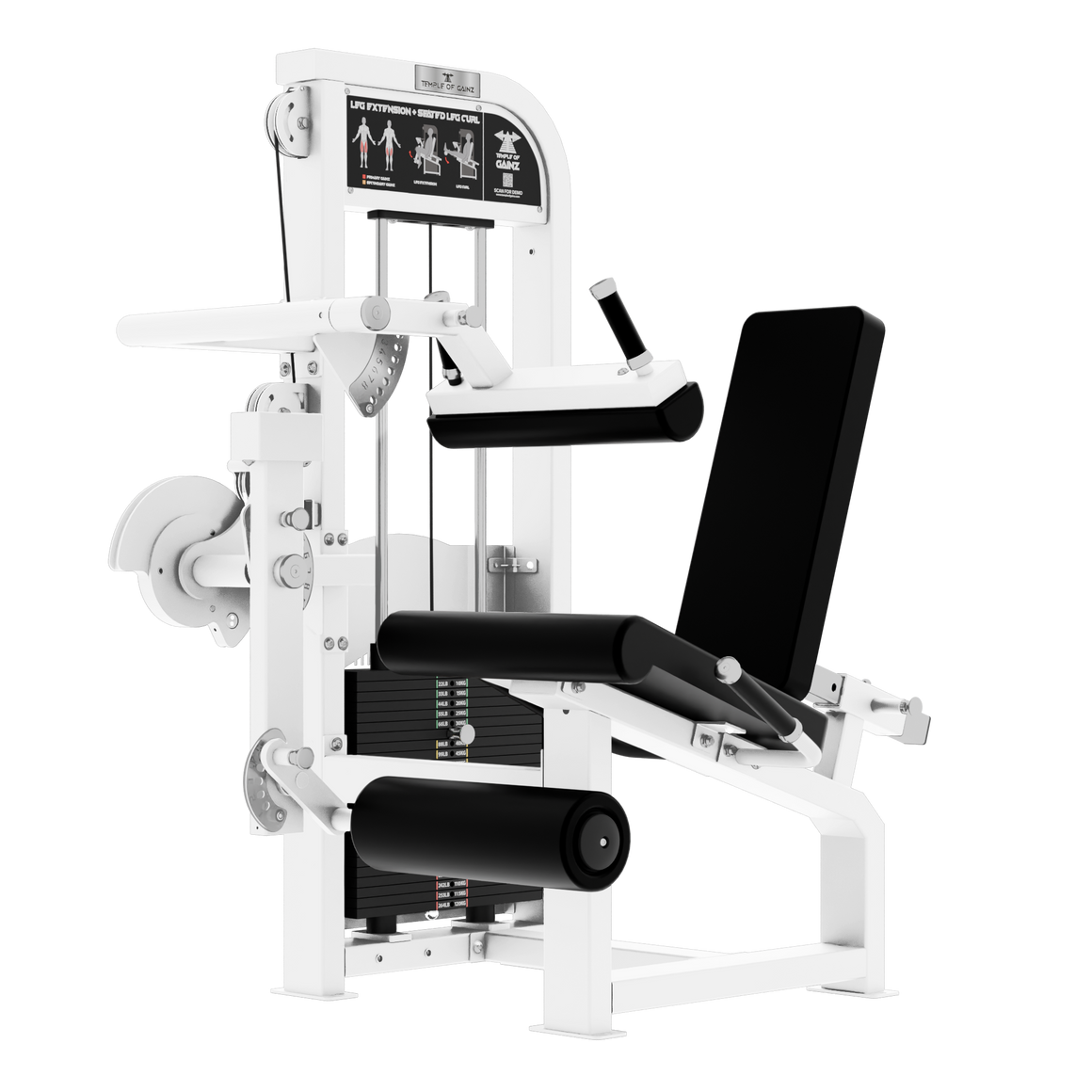 SELECTORIZED LEG EXTENSION + SEATED LEG CURL VERSION 3 – Temple of Gainz