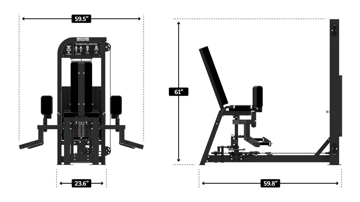 SELECTORIZED HIP ABDUCTION + ADDUCTION (INNER/OUTER THIGH) MACHINE VER ...