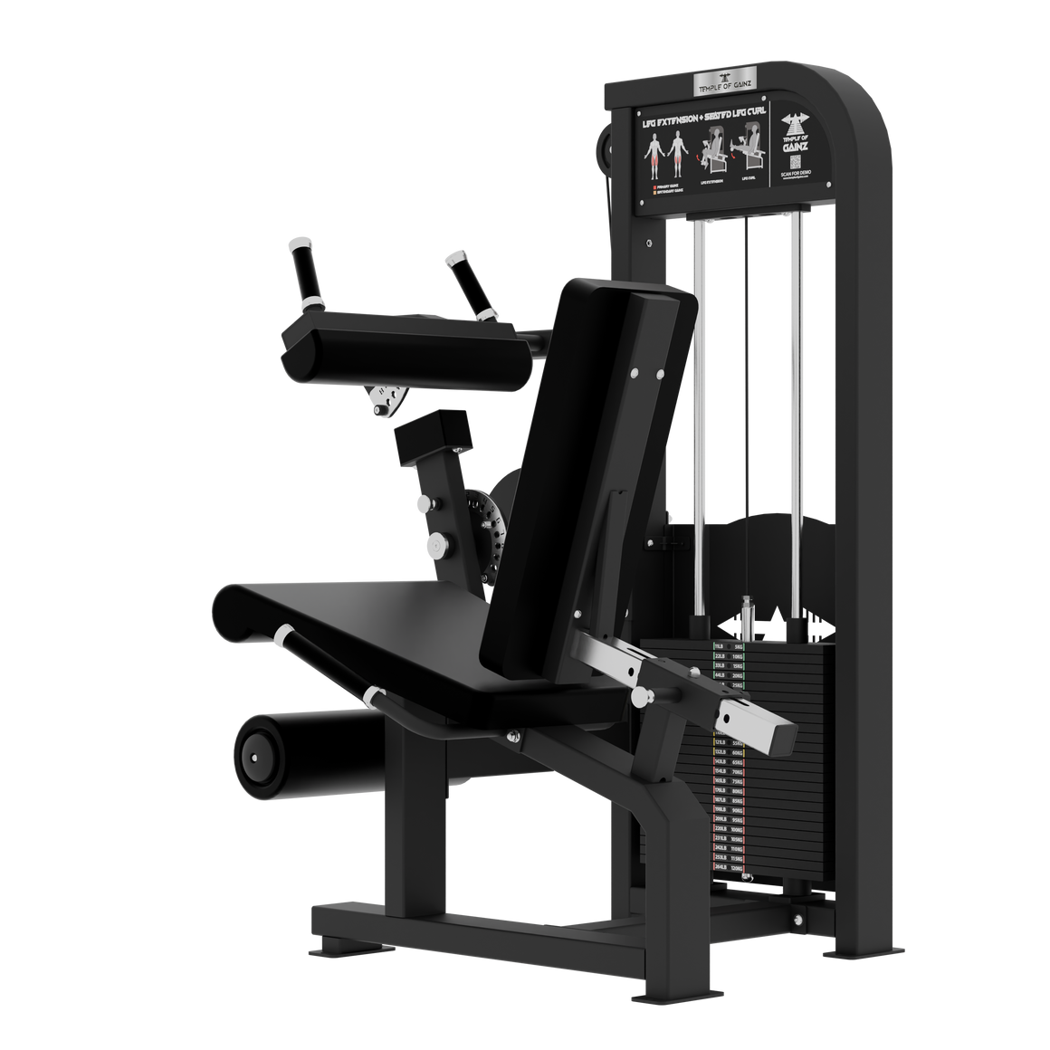 SELECTORIZED LEG EXTENSION + SEATED LEG CURL VERSION 3 – Temple of Gainz