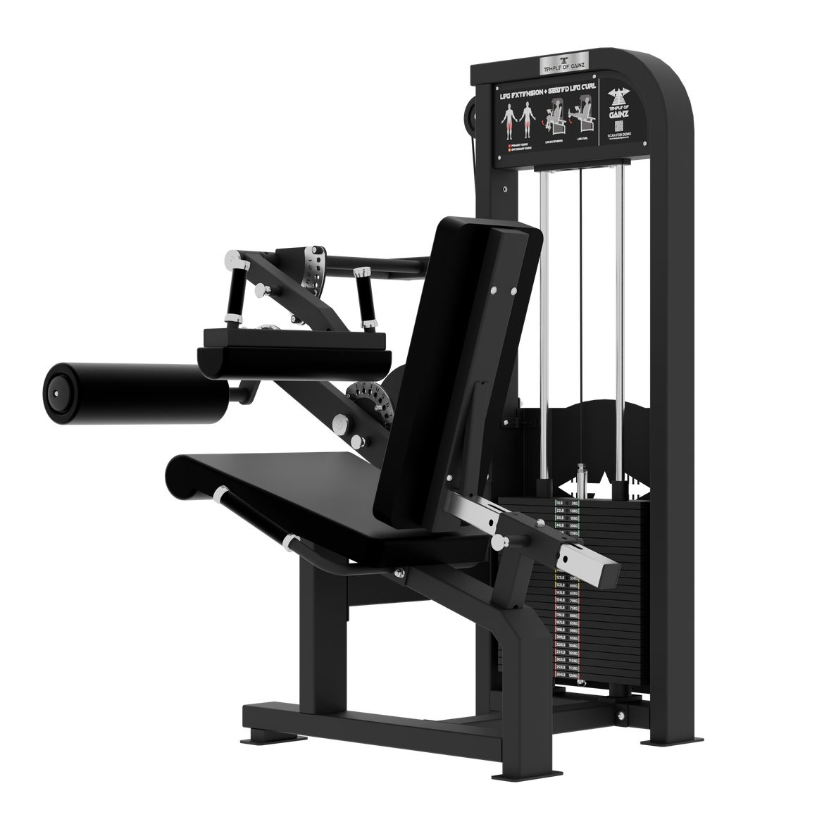 SELECTORIZED LEG EXTENSION + SEATED LEG CURL VERSION 3 – Temple of Gainz