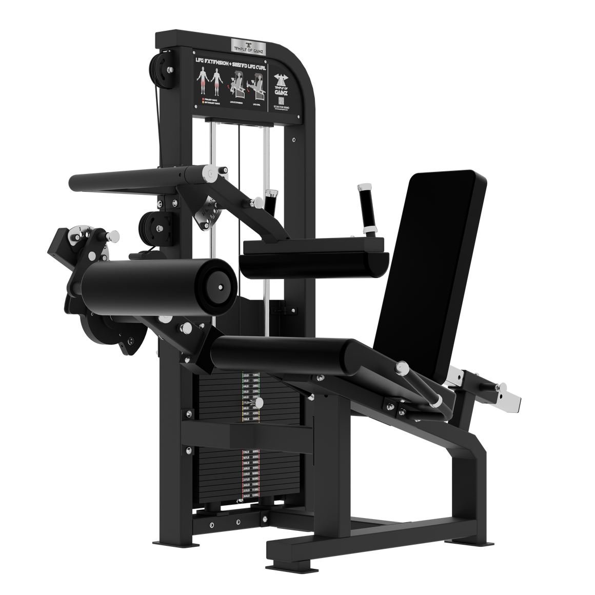 SELECTORIZED LEG EXTENSION + SEATED LEG CURL VERSION 3 – Temple of Gainz