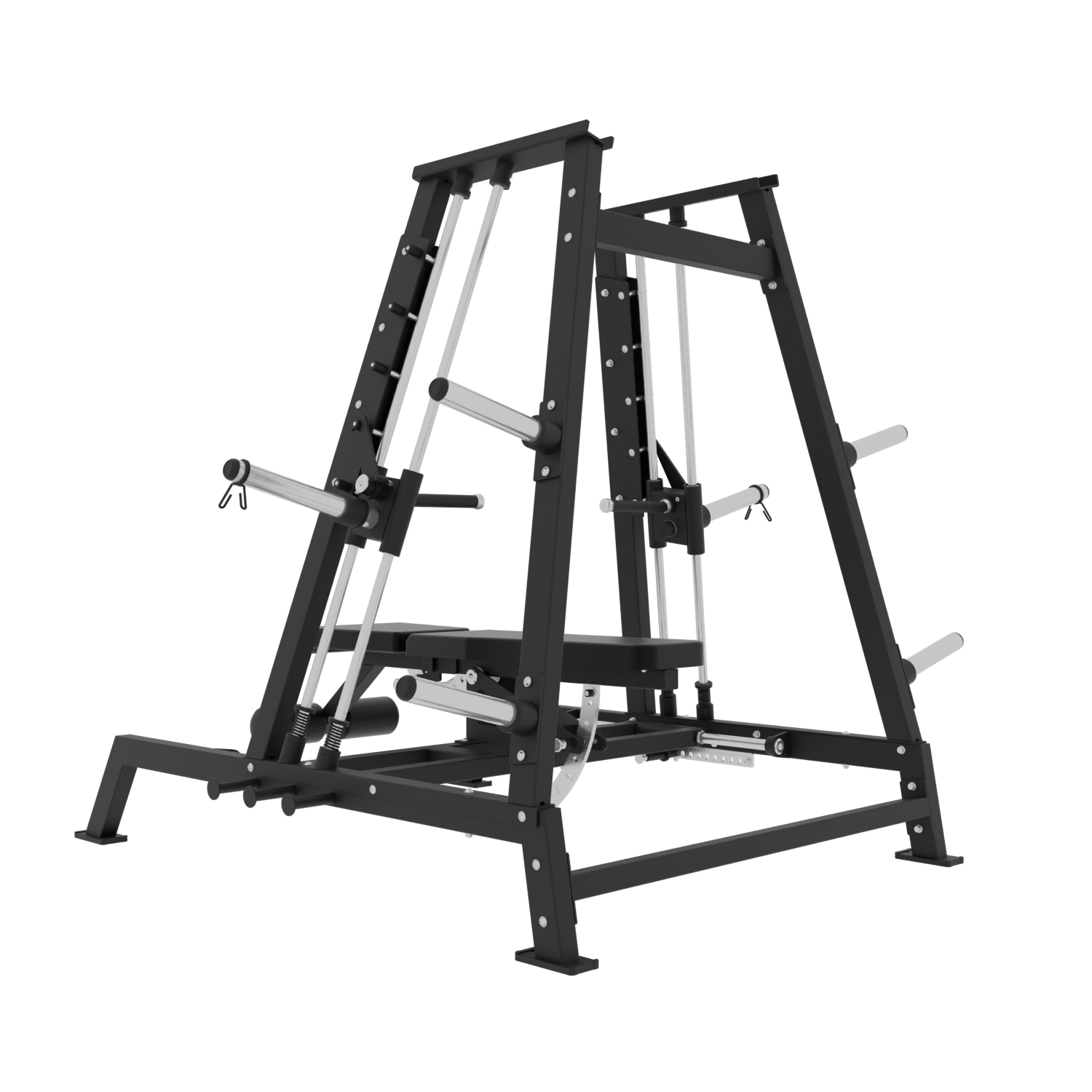 PLATE-LOADED ADJUSTABLE F.I.D. CONVERGING BENCH PRESS SMITH MACHINE ...