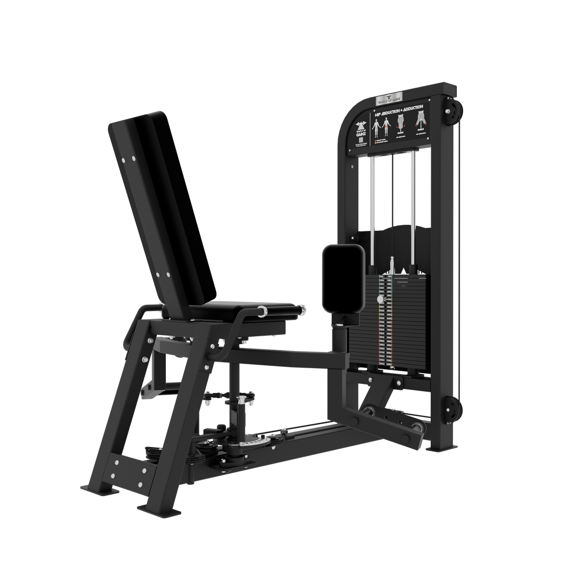 SELECTORIZED HIP ABDUCTION + ADDUCTION (INNER/OUTER THIGH) MACHINE VER ...